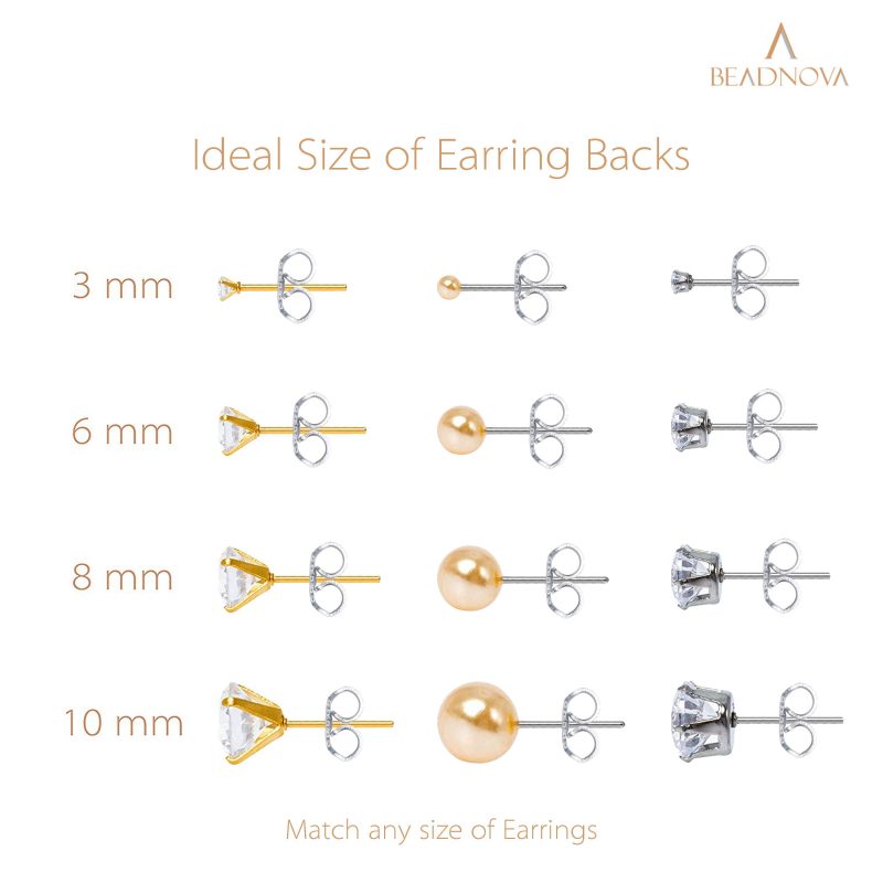 BEADNOVA 20pcs Large Surgical Steel Earring Backs Support Jumbo ...